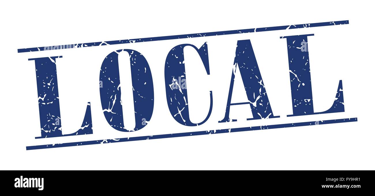 local blue grunge vintage stamp isolated on white background Stock ...