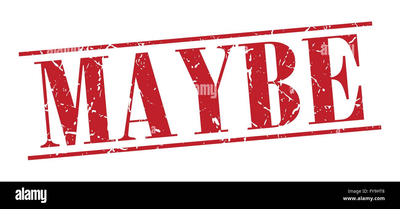 maybe red grunge vintage stamp isolated on white background Stock ...