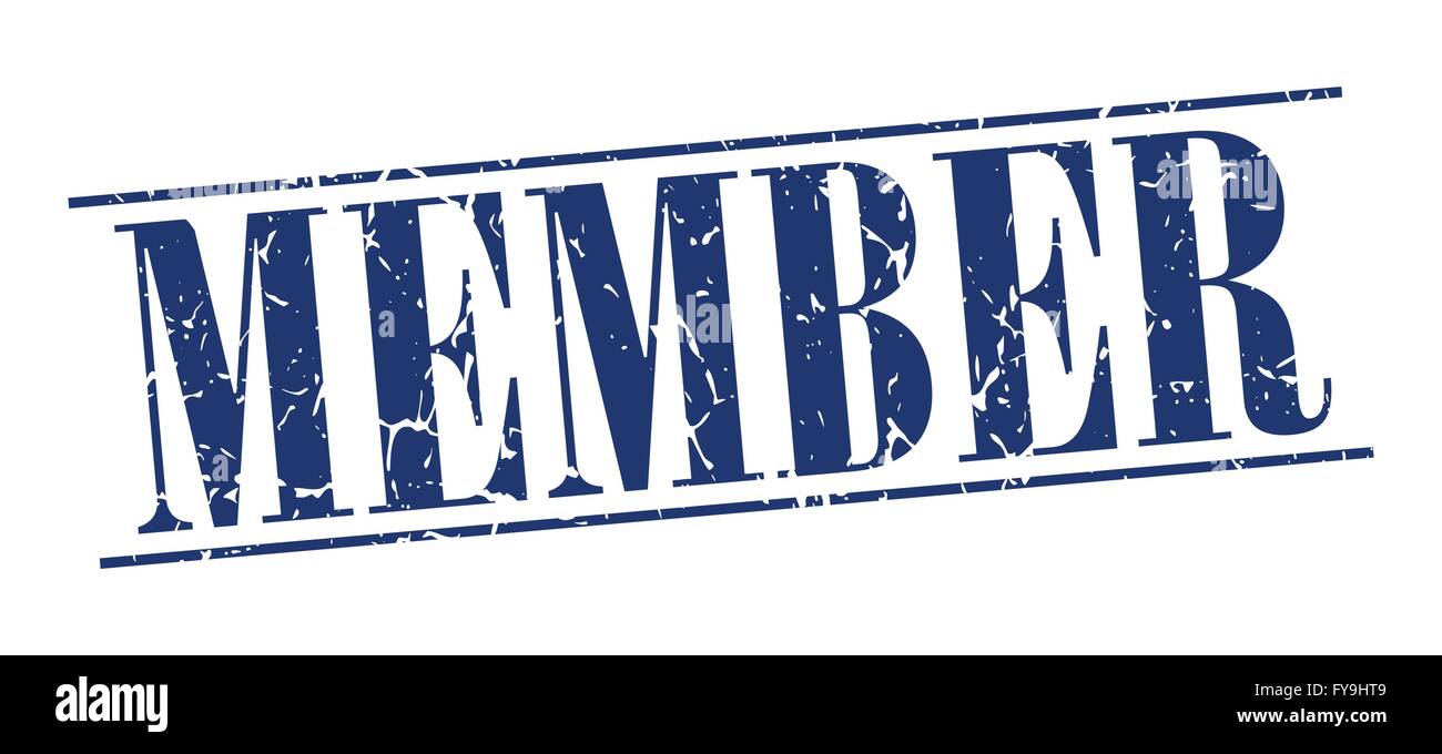 member blue grunge vintage stamp isolated on white background Stock ...