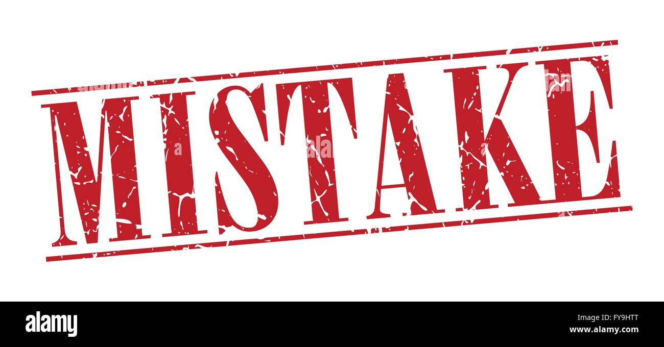 mistake red grunge vintage stamp isolated on white background Stock ...