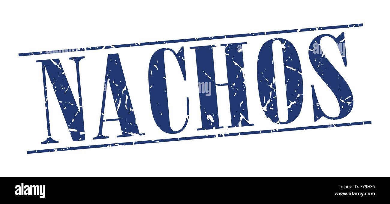 nachos blue grunge vintage stamp isolated on white background Stock ...