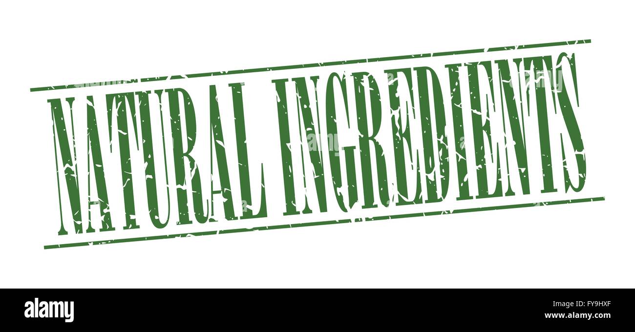 natural ingredients green grunge vintage stamp isolated on white ...