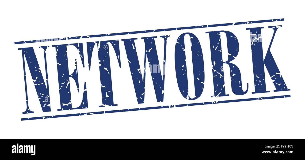 network blue grunge vintage stamp isolated on white background Stock ...