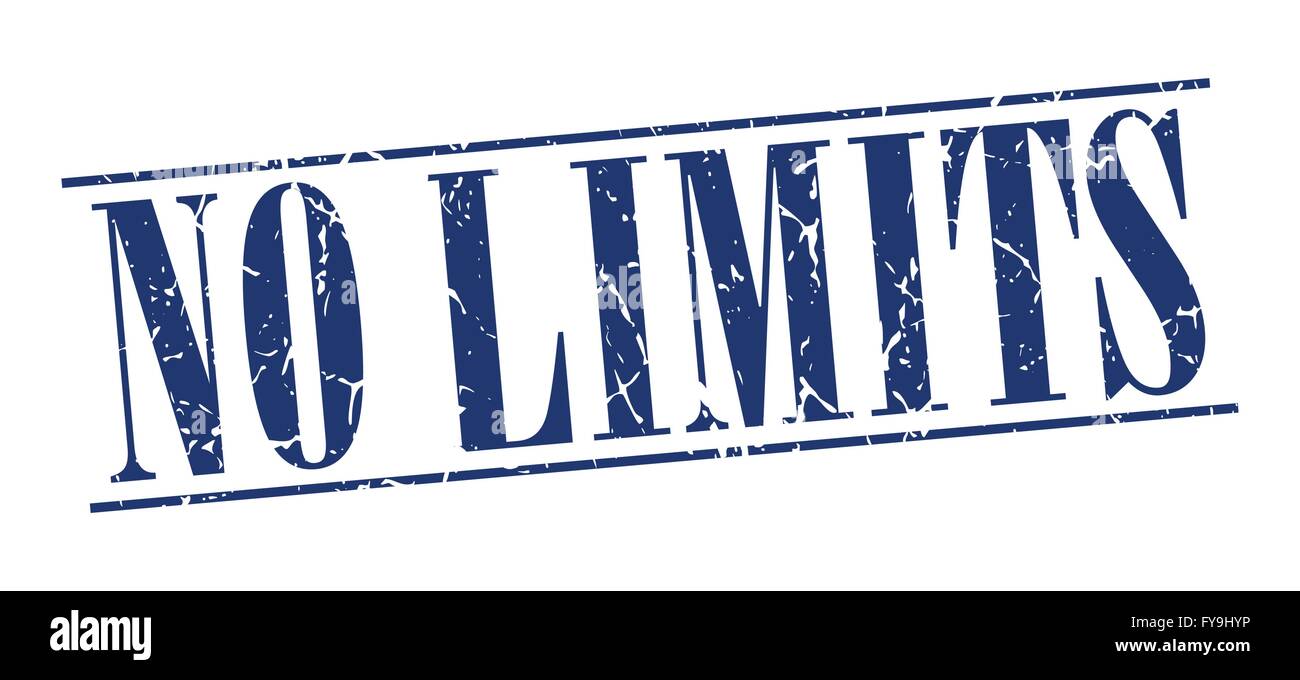 no limits blue grunge vintage stamp isolated on white background Stock ...