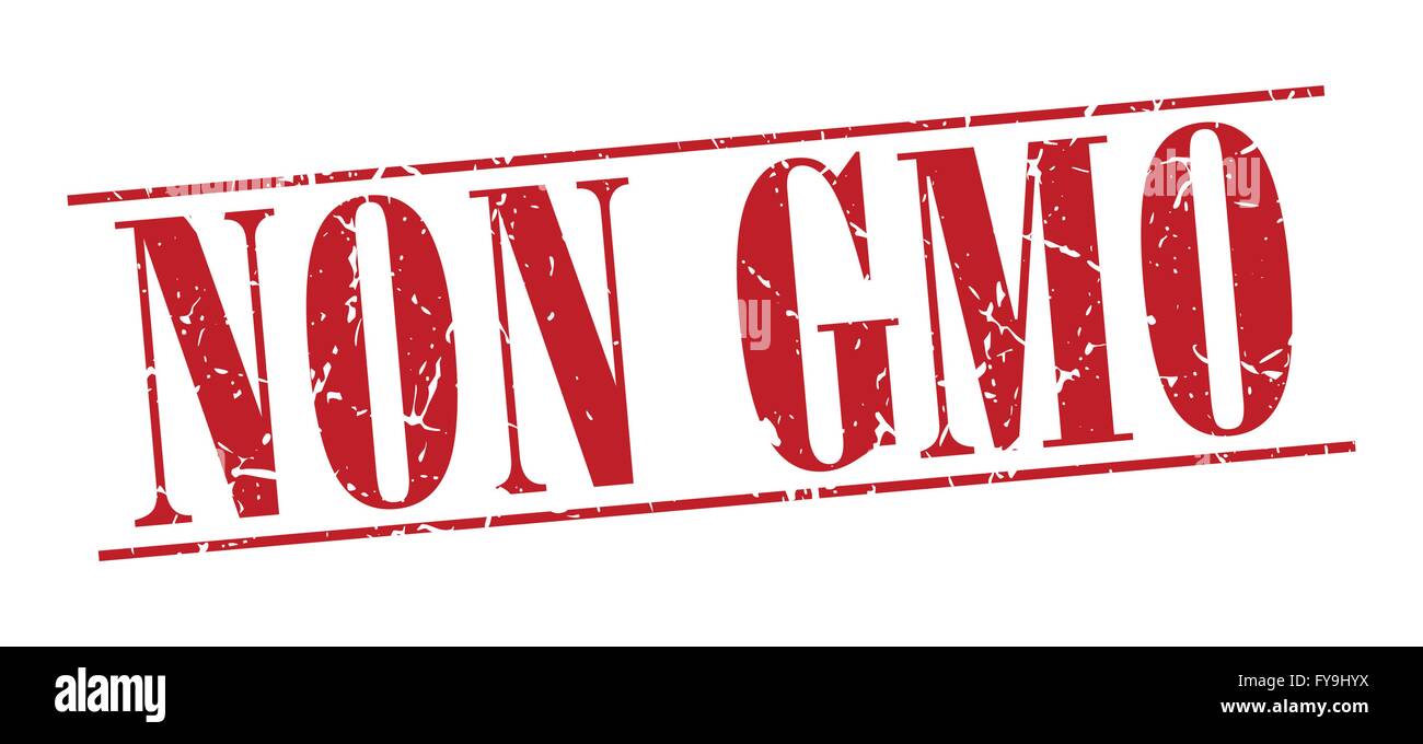 non gmo red grunge vintage stamp isolated on white background Stock ...