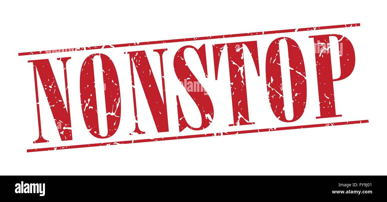 nonstop red grunge vintage stamp isolated on white background Stock ...