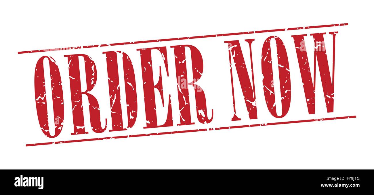 order now red grunge vintage stamp isolated on white background Stock ...