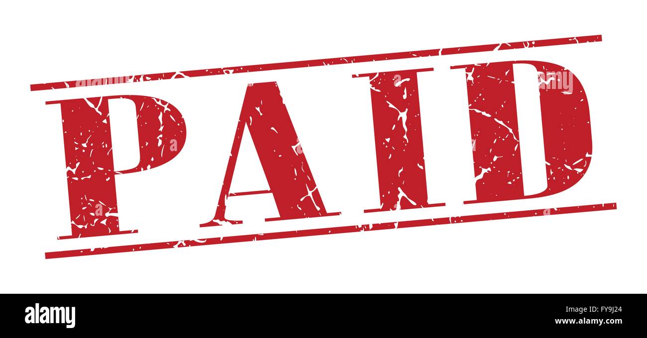 paid red grunge vintage stamp isolated on white background Stock Vector ...