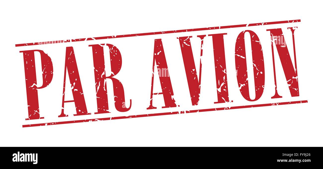 par avion red grunge vintage stamp isolated on white background Stock ...