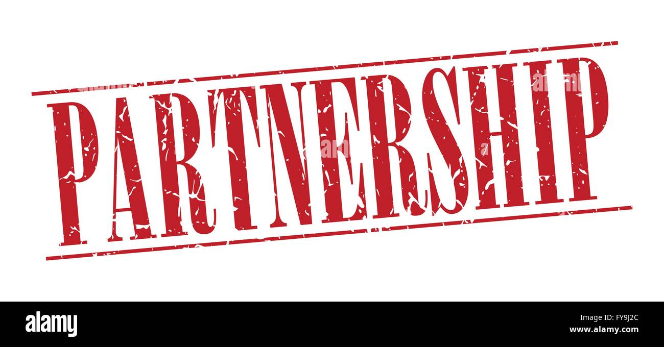 partnership red grunge vintage stamp isolated on white background Stock ...