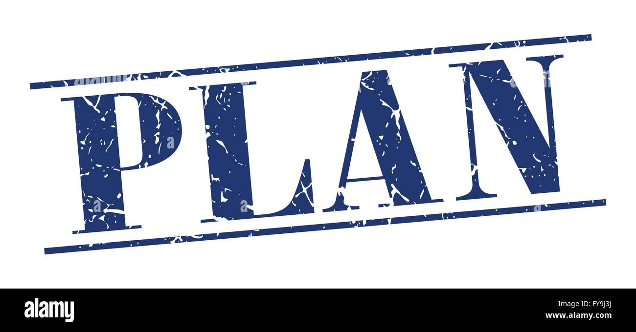 plan blue grunge vintage stamp isolated on white background Stock ...