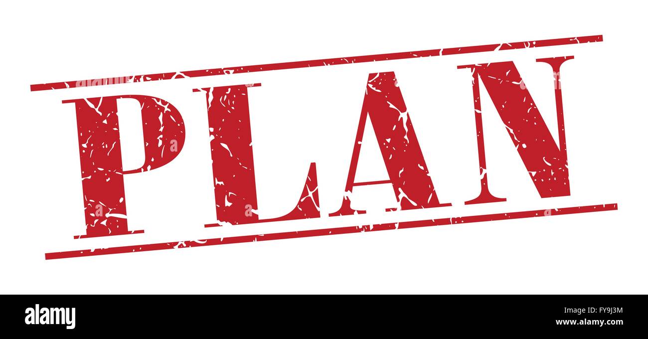 plan red grunge vintage stamp isolated on white background Stock Vector ...