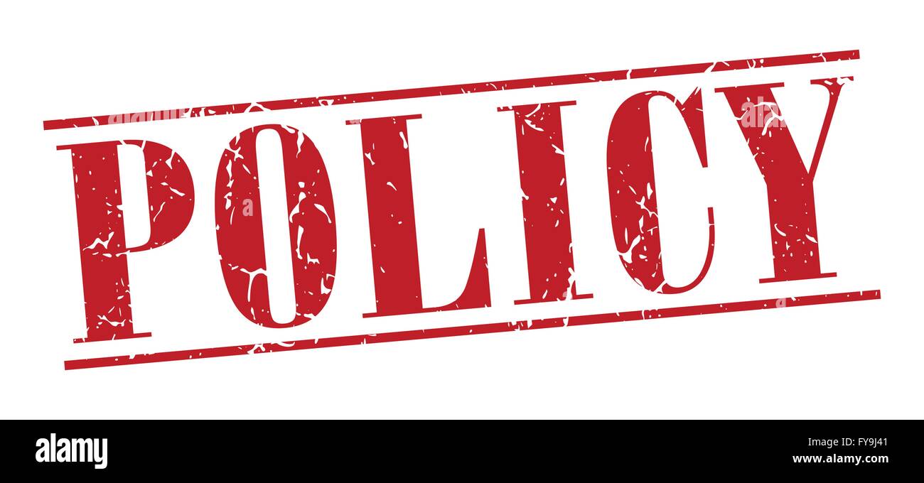policy red grunge vintage stamp isolated on white background Stock ...