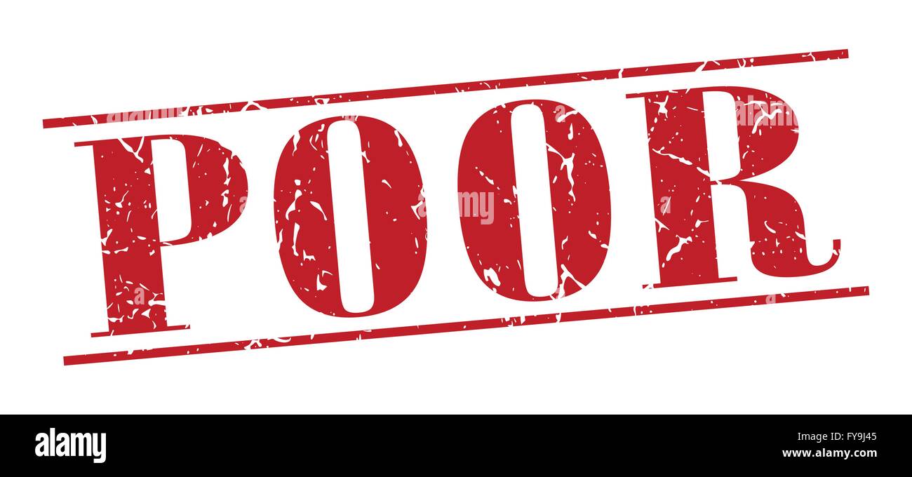 poor red grunge vintage stamp isolated on white background Stock Vector ...