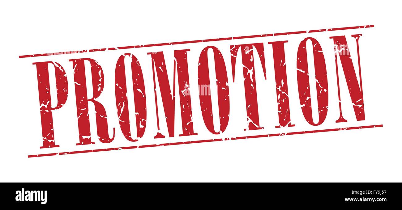 promotion red grunge vintage stamp isolated on white background Stock ...