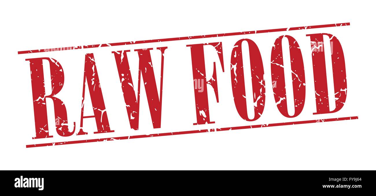 raw food red grunge vintage stamp isolated on white background Stock ...