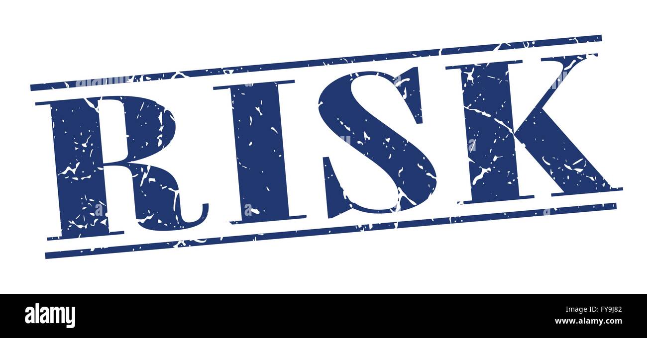 risk blue grunge vintage stamp isolated on white background Stock ...