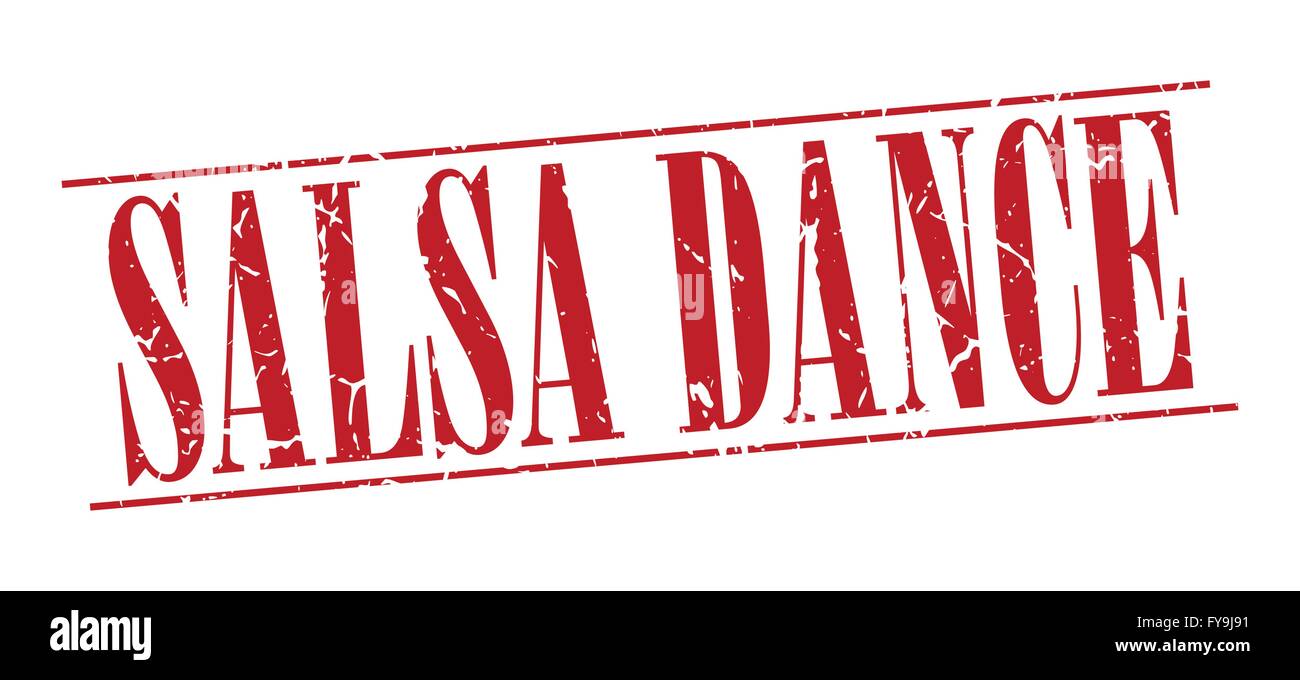 salsa dance red grunge vintage stamp isolated on white background Stock ...