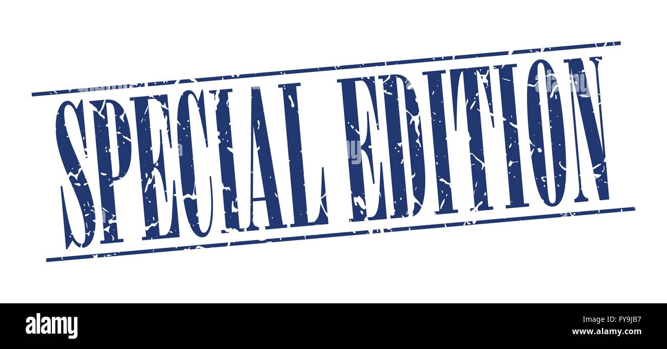 special edition blue grunge vintage stamp isolated on white background ...