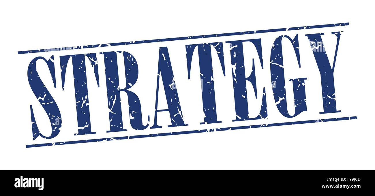 strategy blue grunge vintage stamp isolated on white background Stock ...