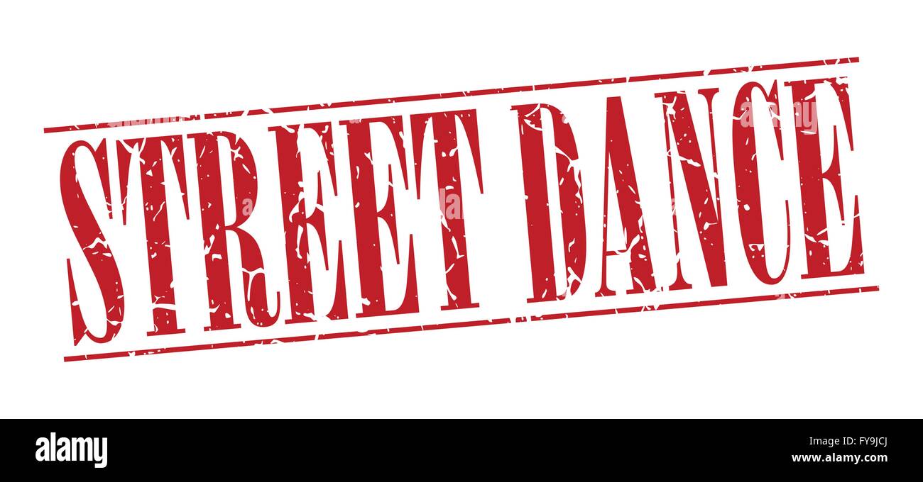 street dance red grunge vintage stamp isolated on white background ...