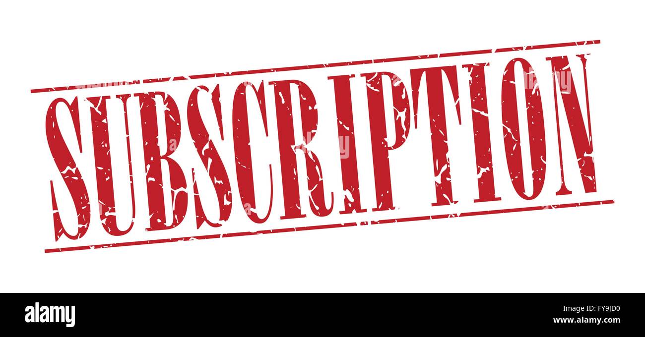subscription red grunge vintage stamp isolated on white background ...