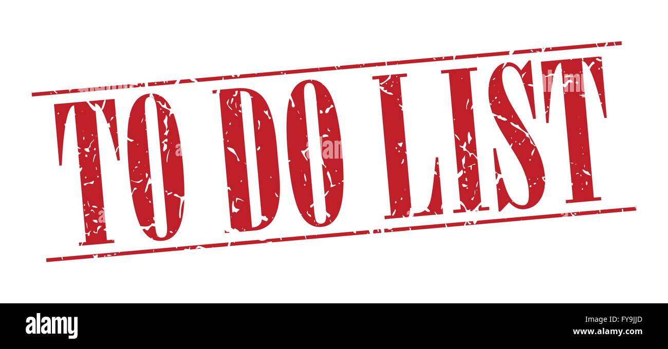 to do list red grunge vintage stamp isolated on white background Stock ...