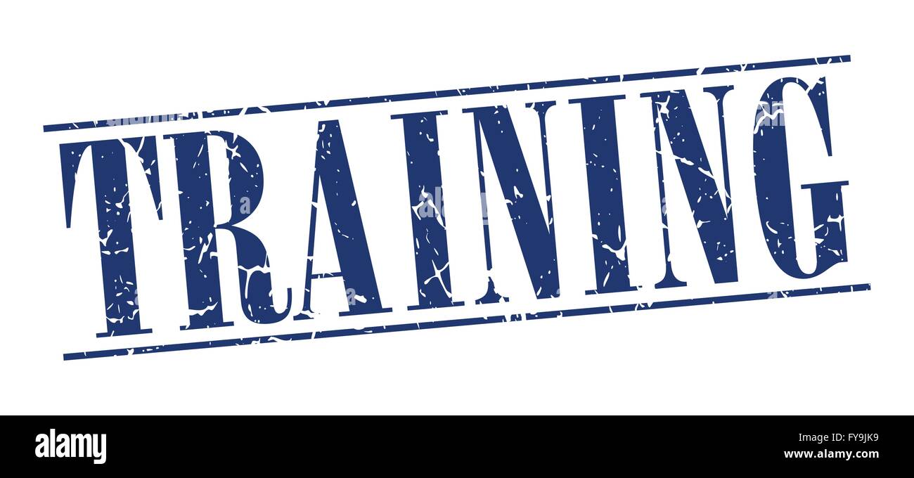 training blue grunge vintage stamp isolated on white background Stock ...