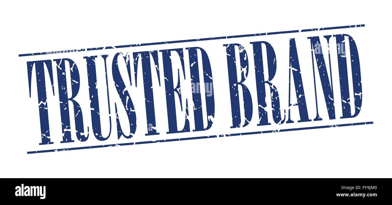 trusted brand blue grunge vintage stamp isolated on white background ...