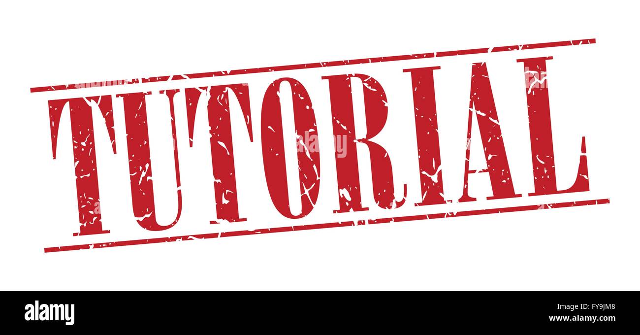 tutorial red grunge vintage stamp isolated on white background Stock ...