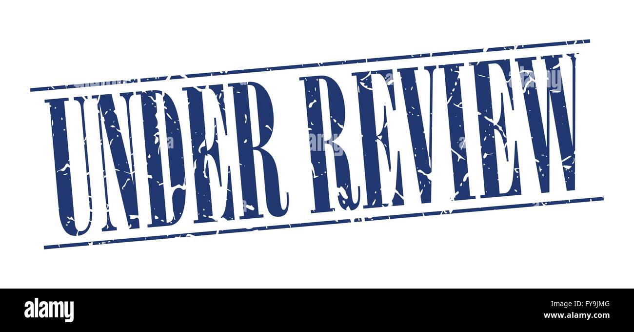 under review blue grunge vintage stamp isolated on white background ...
