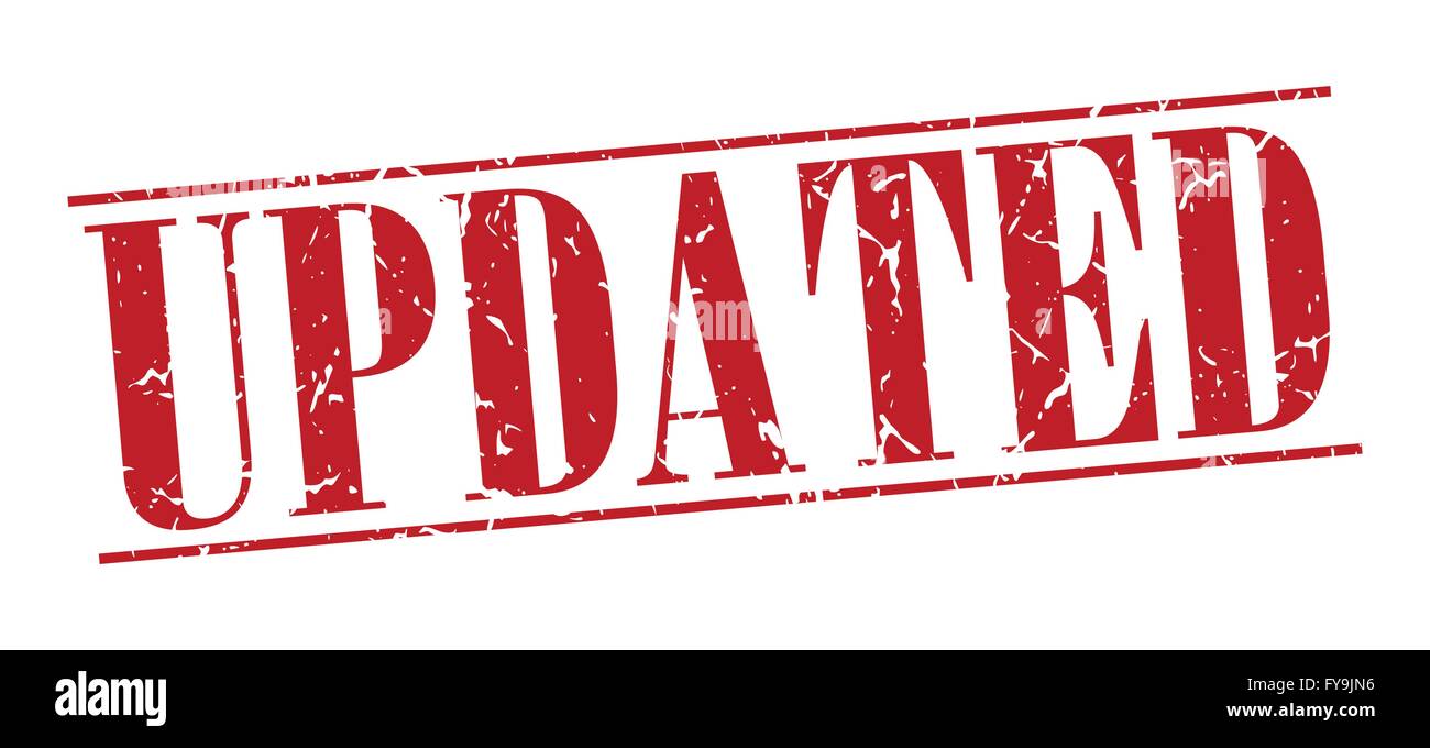 updated red grunge vintage stamp isolated on white background Stock Vector Image & Art - Alamy