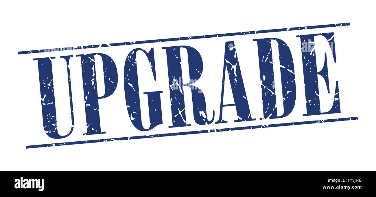 upgrade blue grunge vintage stamp isolated on white background Stock ...