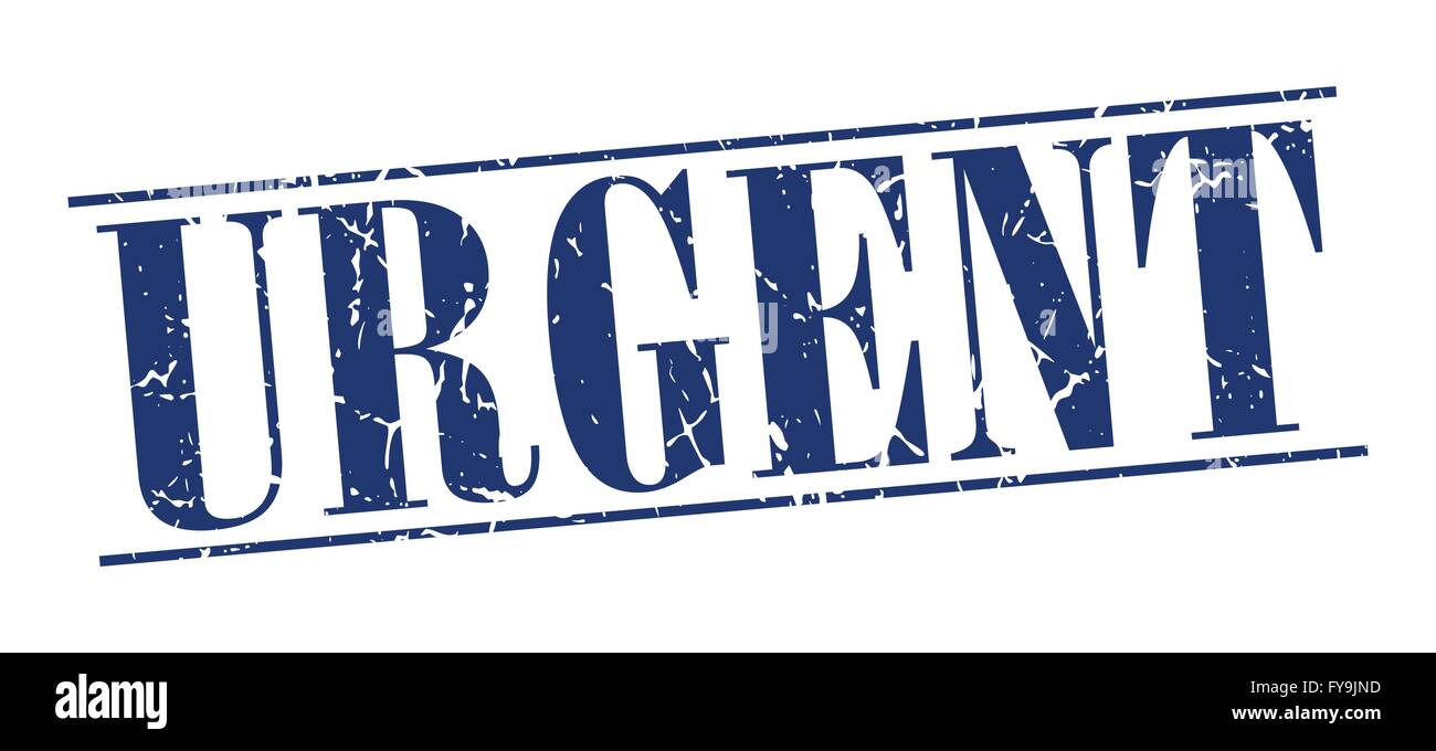 urgent blue grunge vintage stamp isolated on white background Stock ...