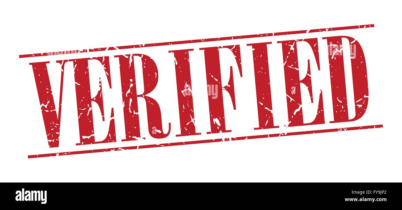 verified red grunge vintage stamp isolated on white background Stock ...
