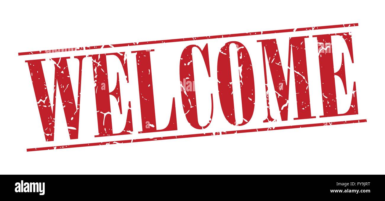 welcome red grunge vintage stamp isolated on white background Stock ...