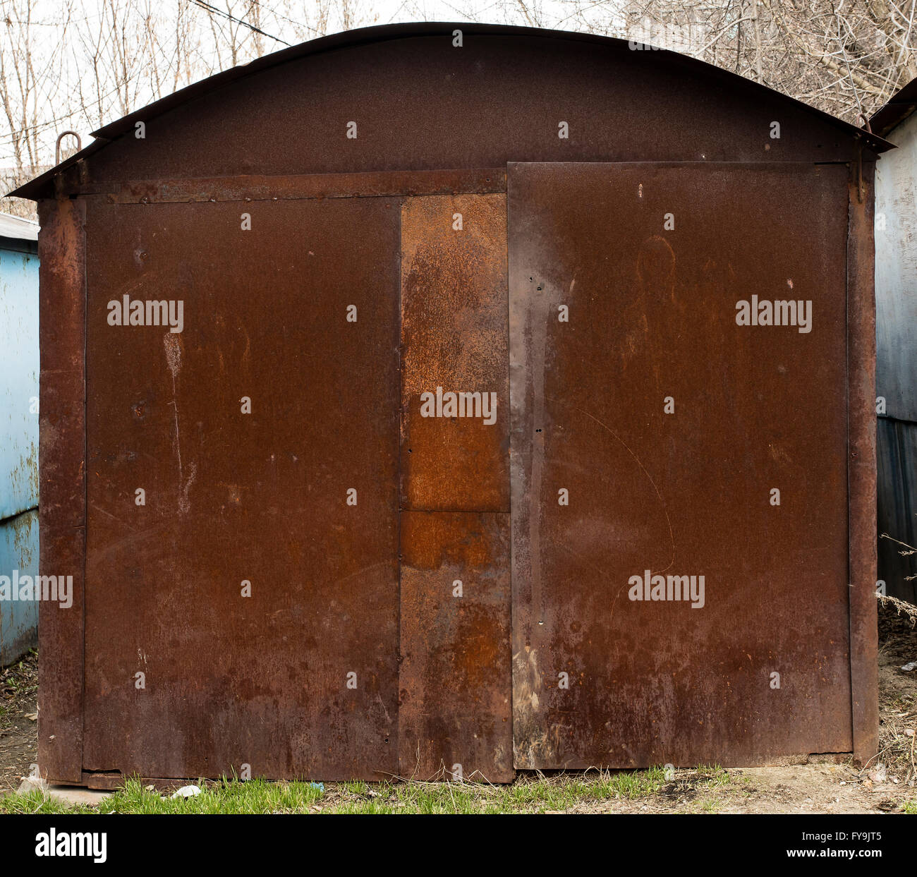 old metal warehouse door Stock Photo - Alamy