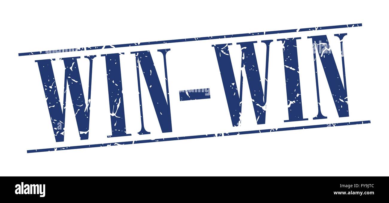 win-win blue grunge vintage stamp isolated on white background Stock ...