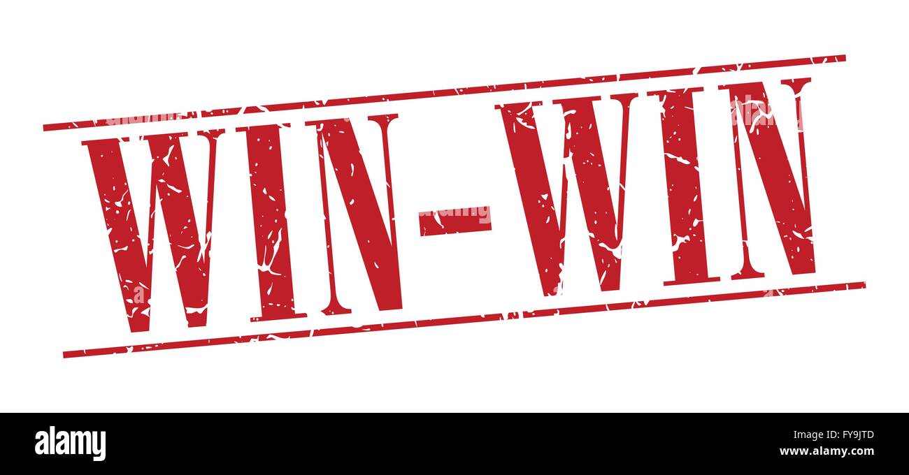 win-win red grunge vintage stamp isolated on white background Stock ...
