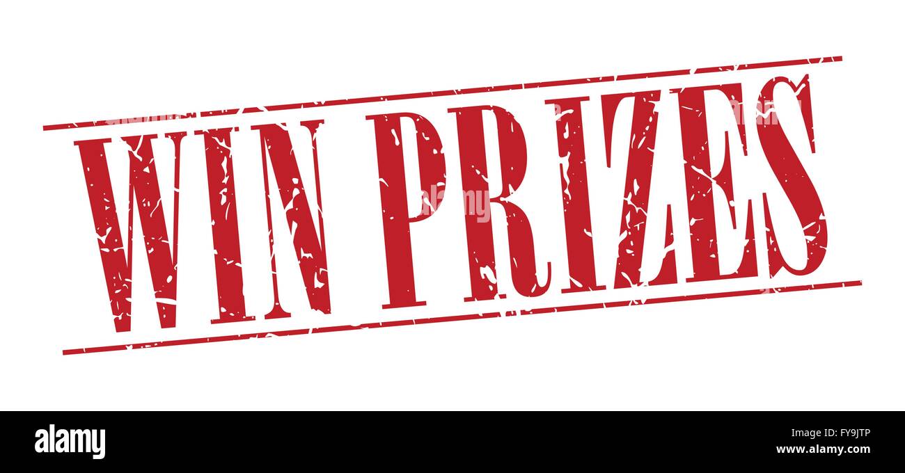 win prizes red grunge vintage stamp isolated on white background Stock ...
