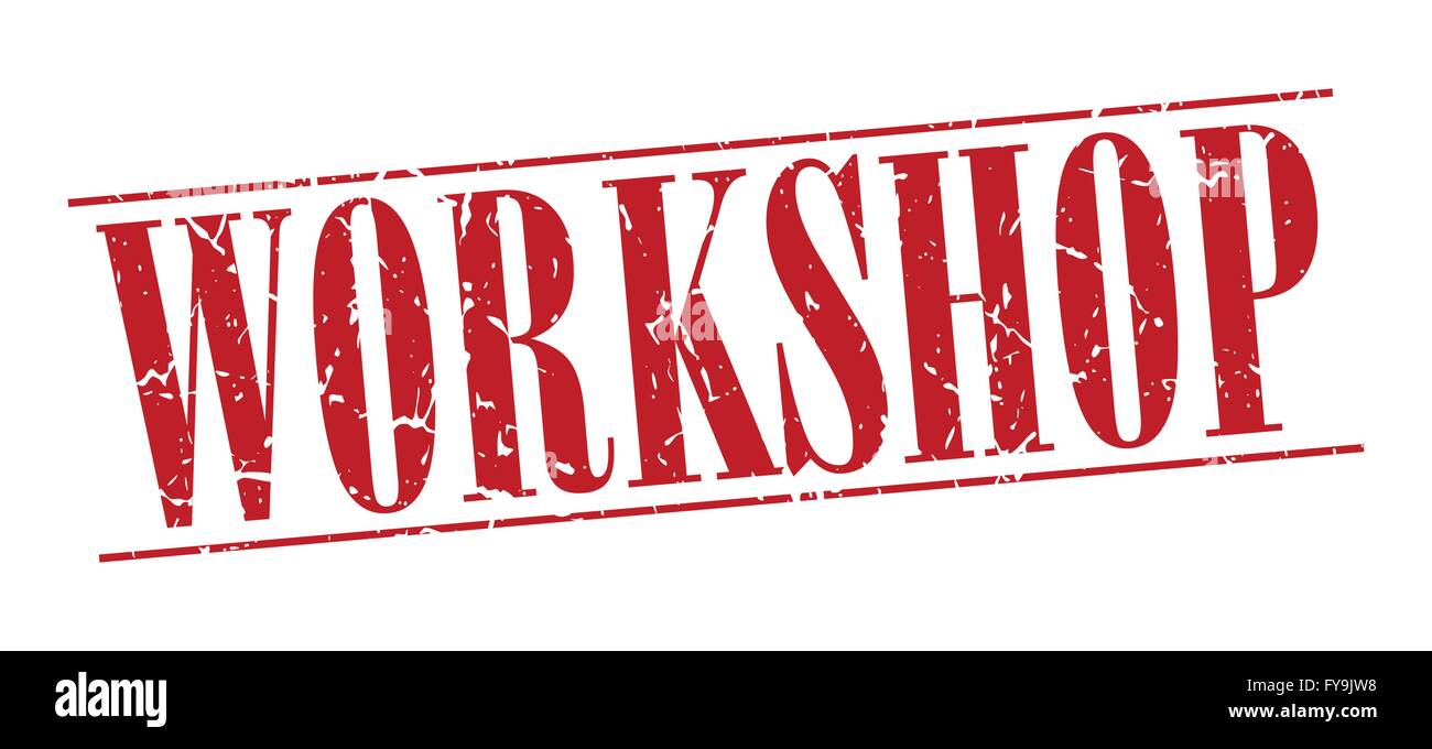 workshop red grunge vintage stamp isolated on white background Stock ...