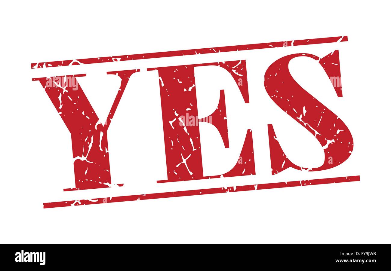 yes red grunge vintage stamp isolated on white background Stock Vector ...