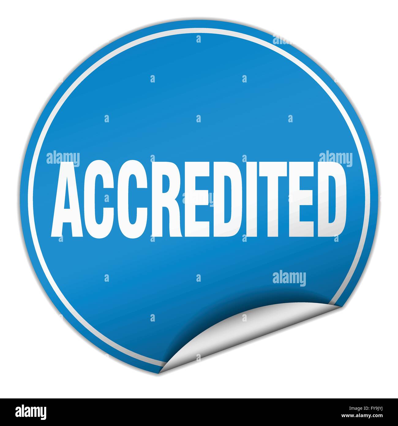 accredited round blue sticker isolated on white Stock Vector Image ...
