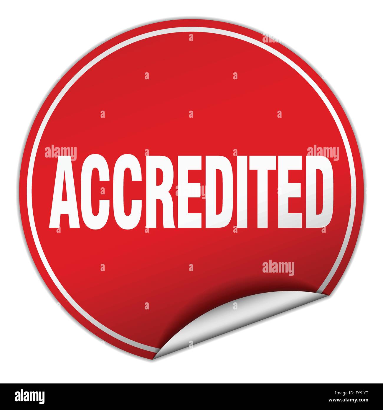 accredited round red sticker isolated on white Stock Vector Image & Art ...