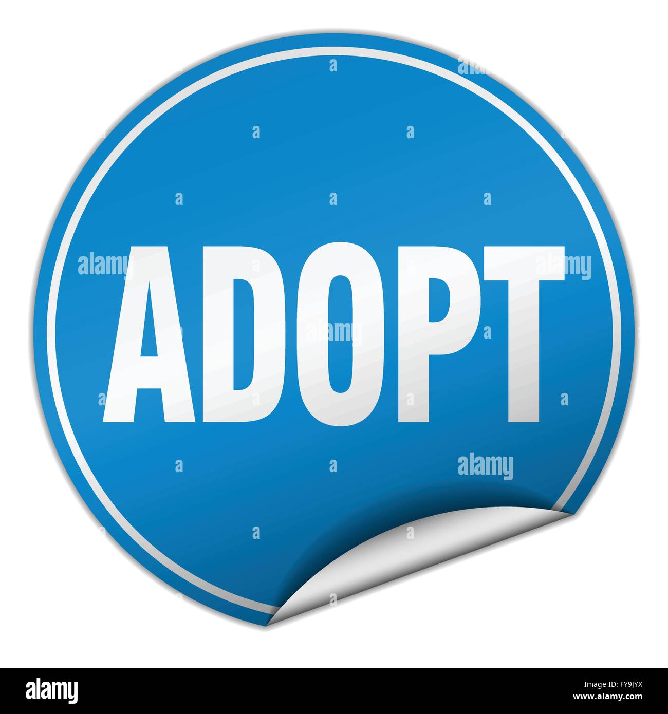 adopt round blue sticker isolated on white Stock Vector Image & Art - Alamy