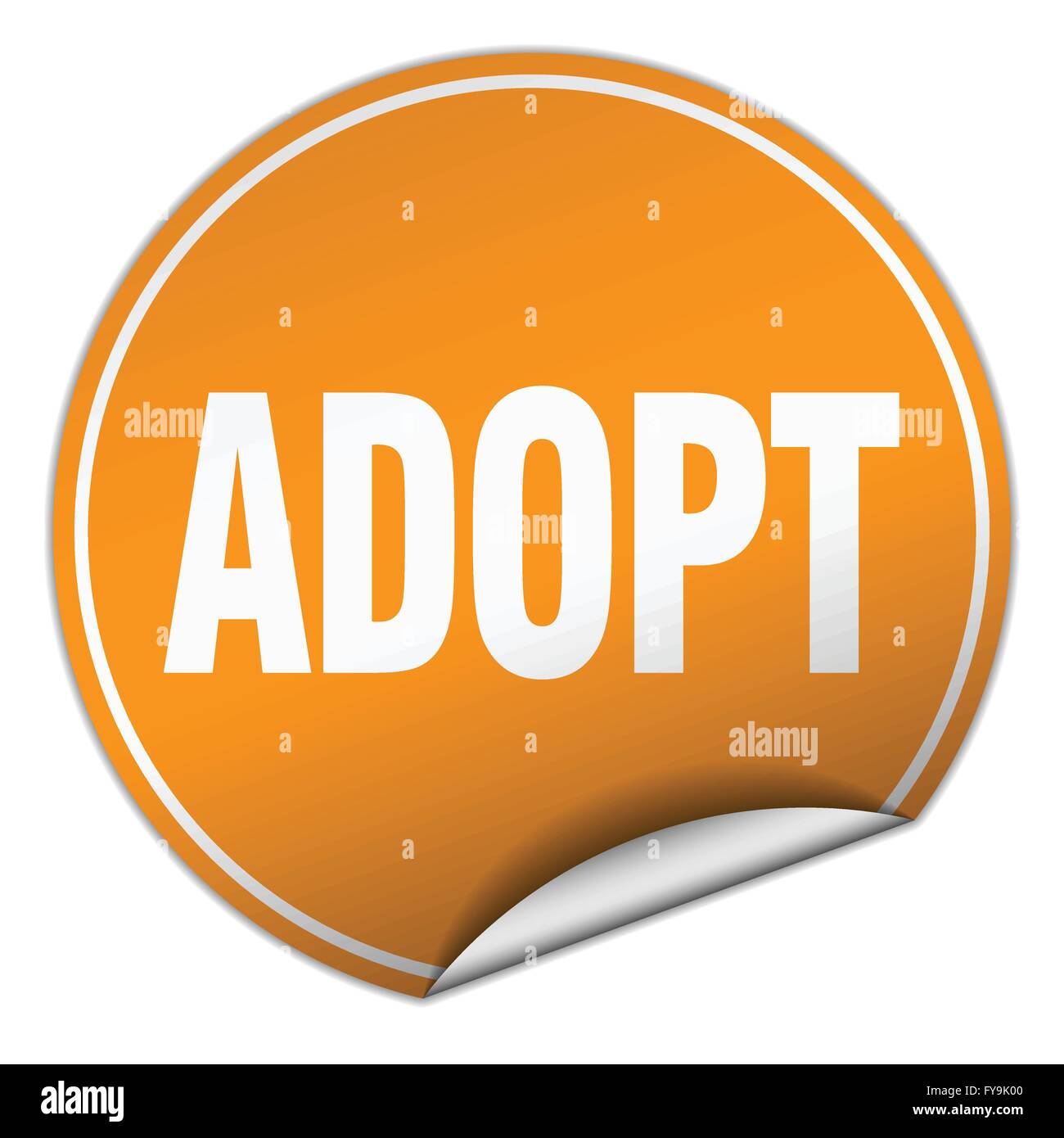 adopt round orange sticker isolated on white Stock Vector Image & Art ...
