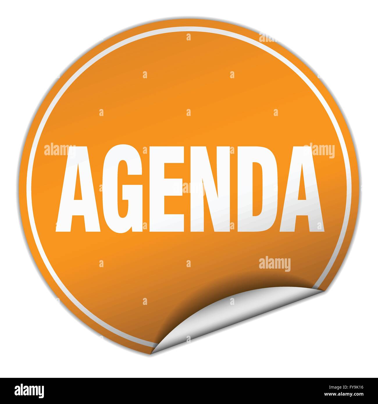 agenda round orange sticker isolated on white Stock Vector Image & Art ...
