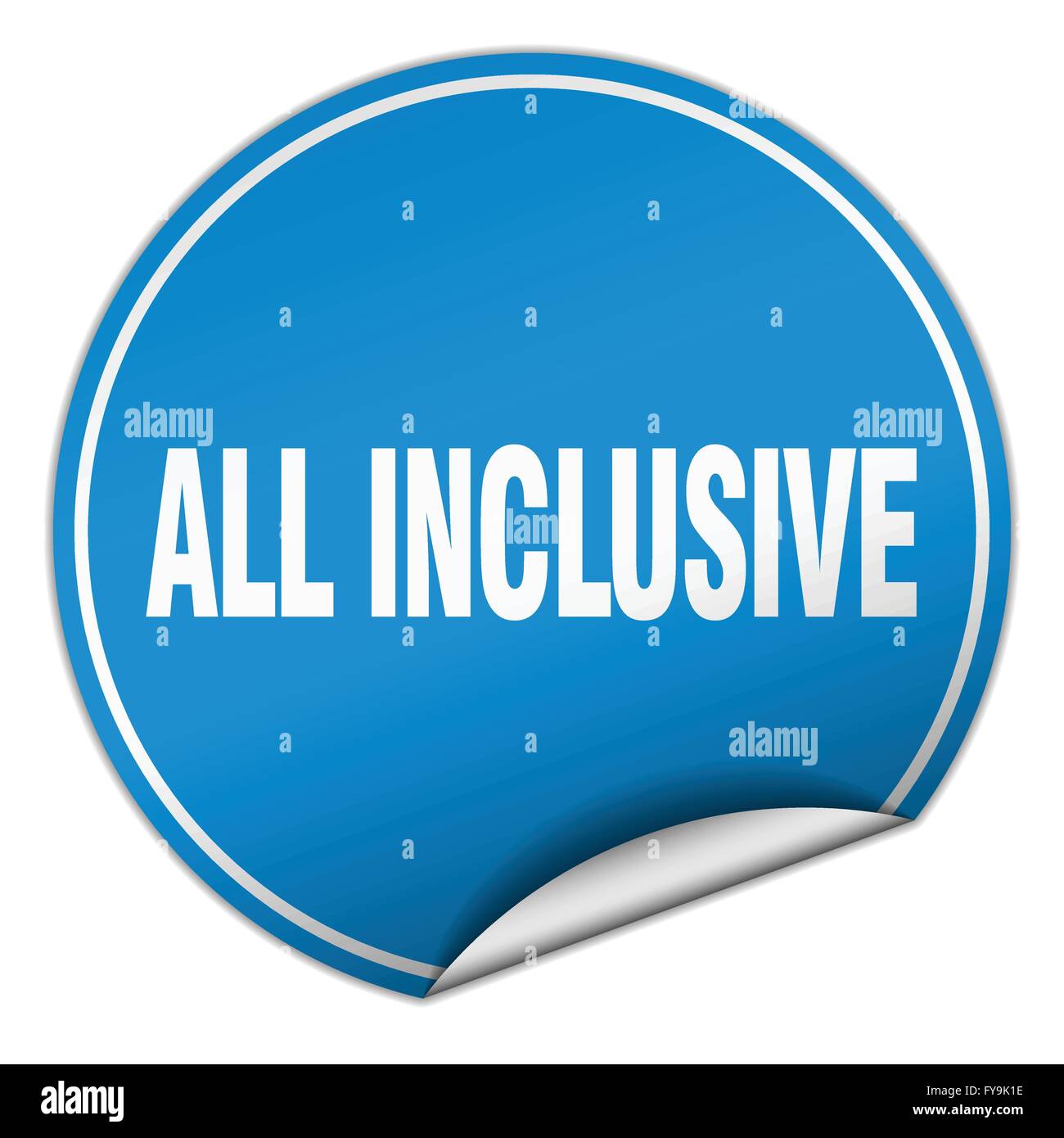all inclusive round blue sticker isolated on white Stock Vector Image ...