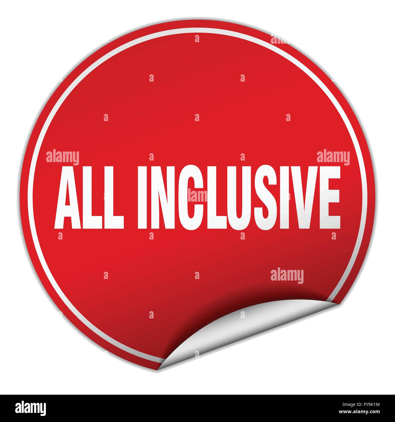 all inclusive round red sticker isolated on white Stock Vector Image ...