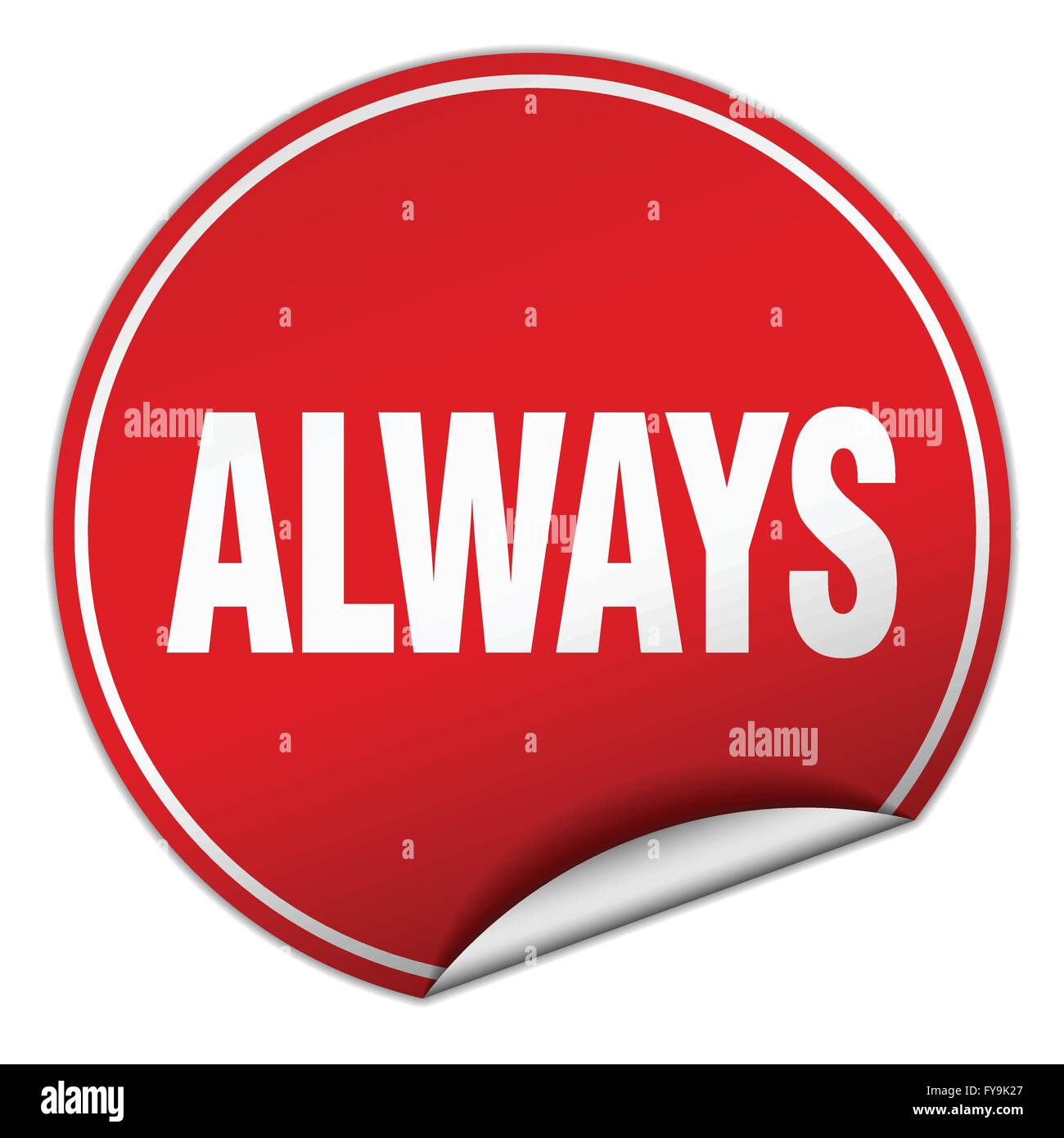always round red sticker isolated on white Stock Vector Image & Art - Alamy